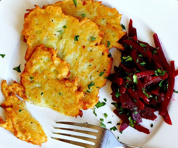Cheesy Corn Fritters with Beetroot & Horopito Pickle – NZ Gourmet Gift